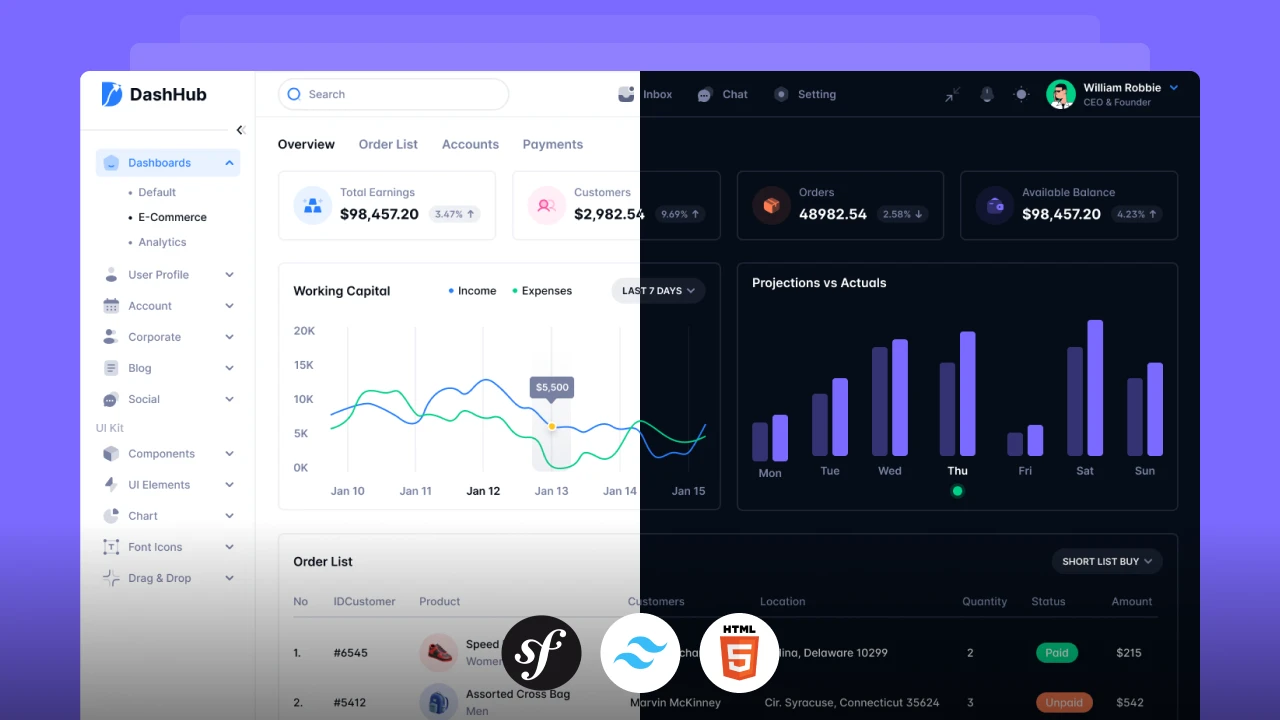 DashHub - Symfony & Tailwind CSS Admin Dashboard Template by Parv Infotech DashHub - Symfony & Tailwind CSS Admin Dashboard Template by Parv Infotech